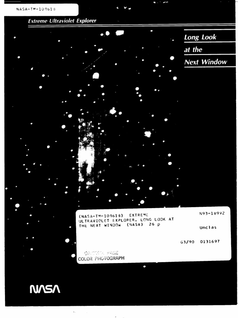 Extreme Ultraviolet Explorer Long Look at The Next Window | PDF ...
