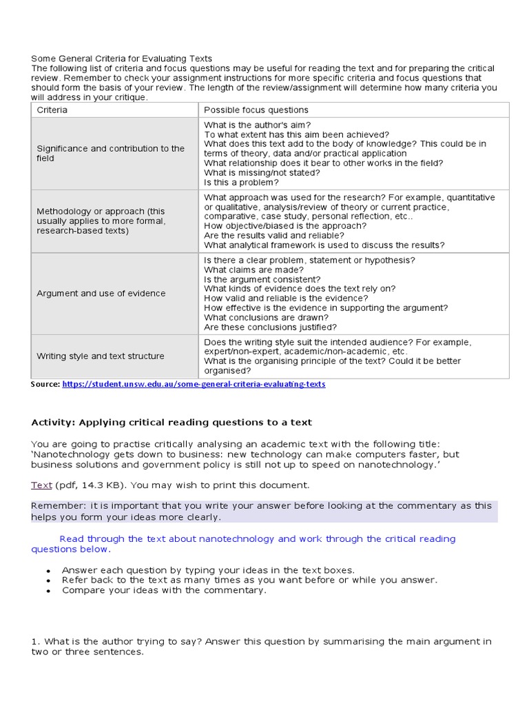 Criteria for Text Evaluation Guide | PDF | Bertie Wooster | Jeeves