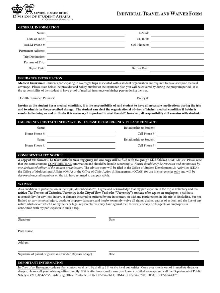 Employee Travel Waiver | Download Free PDF | Government | Social ...
