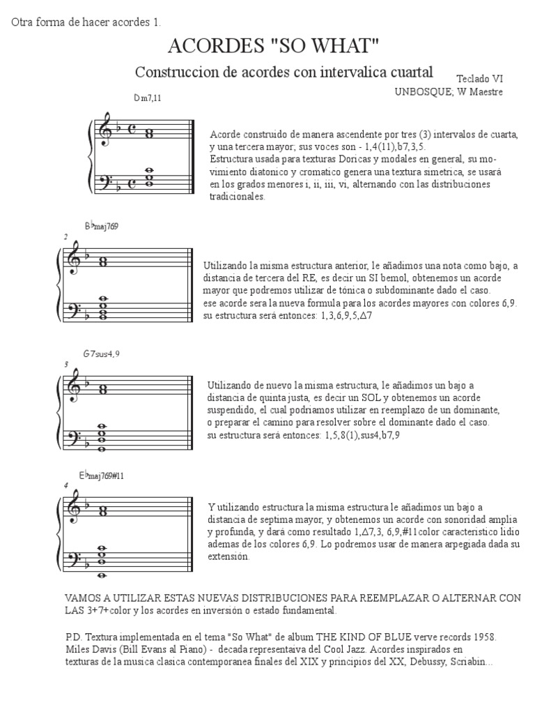 Copia de ACORDES SO WHAT - TEORIA - Score | PDF | Acorde (Música ...