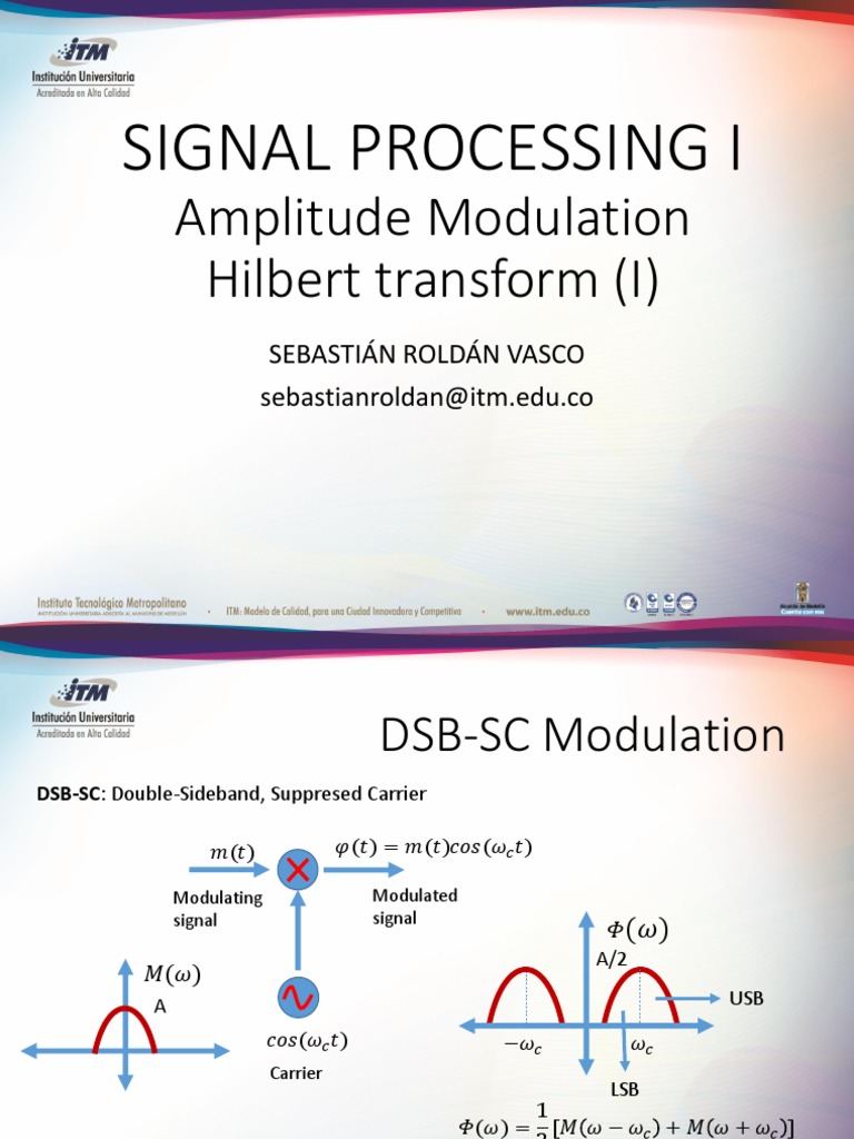 Signal Processing I: Amplitude Modulation Hilbert Transform (I) | PDF ...