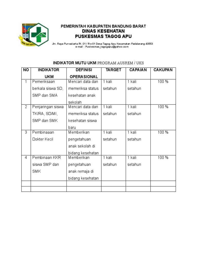 Indikator Prgram Uks | PDF