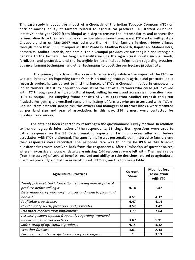 BRM Case Study | PDF | Agriculture | Survey Methodology