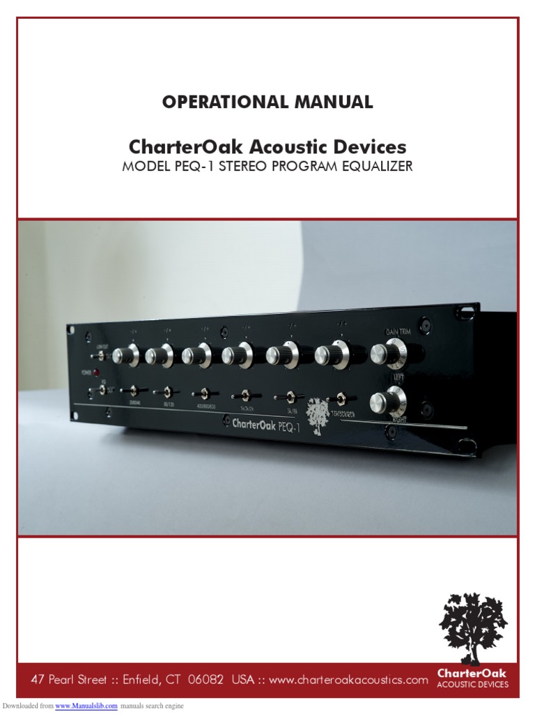 Charteroak Acoustic Devices: Operational Manual | PDF | Equalization (Audio) | Electronic Filter
