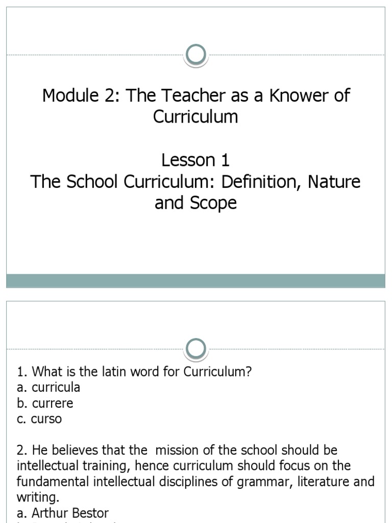 Module 2 Lesson 1 | PDF | Curriculum | Learning