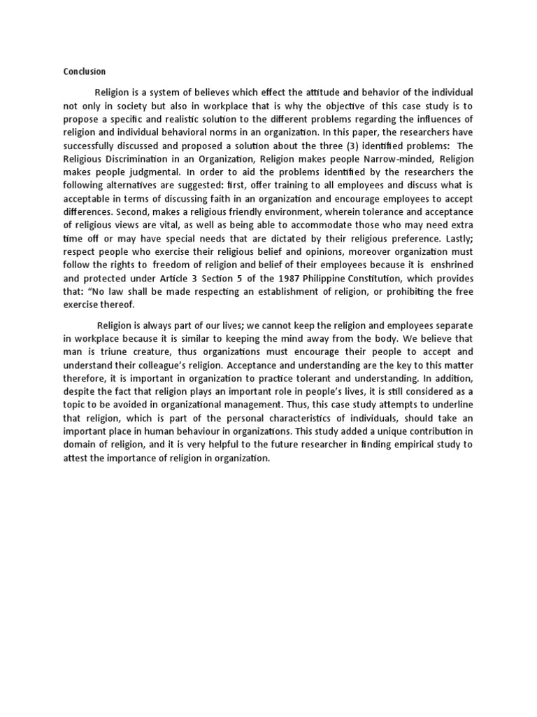 Conclusion | PDF | Human Behavior | Behavior