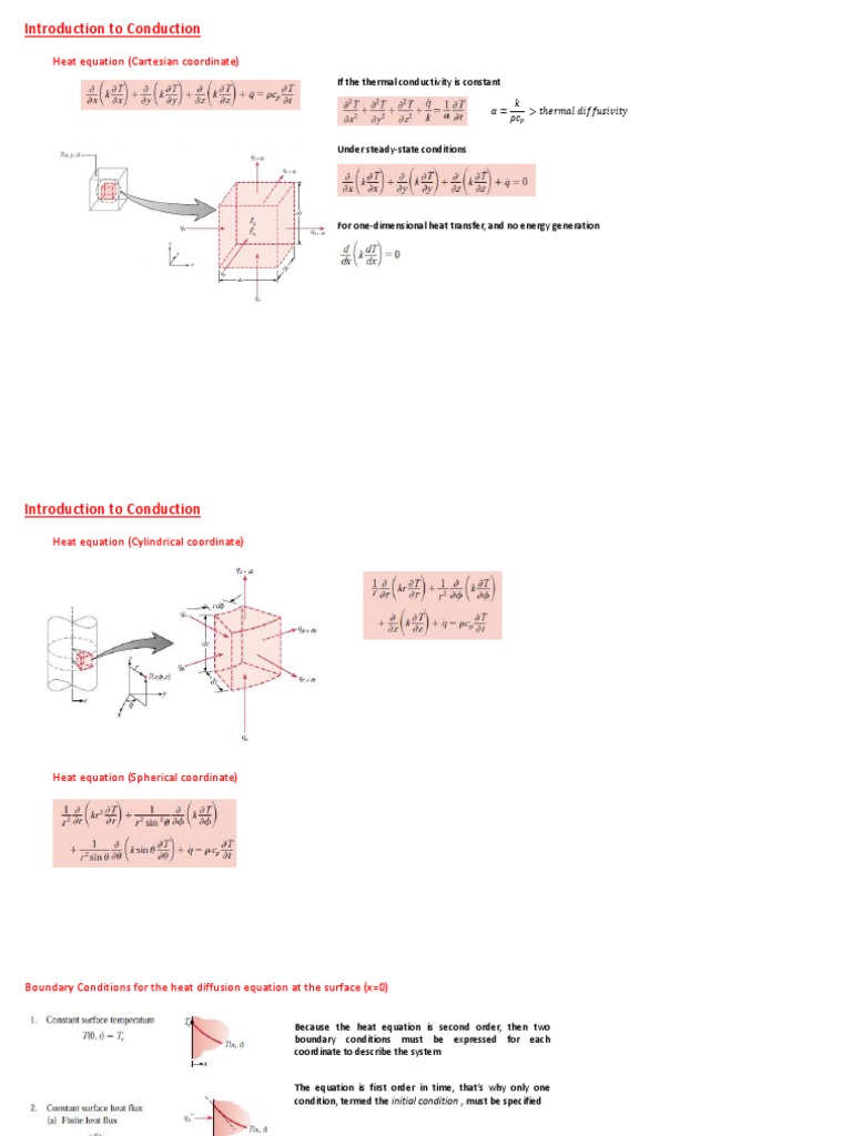 Introduction To Conduction: Heat Equation (Cartesian Coordinate) | PDF ...