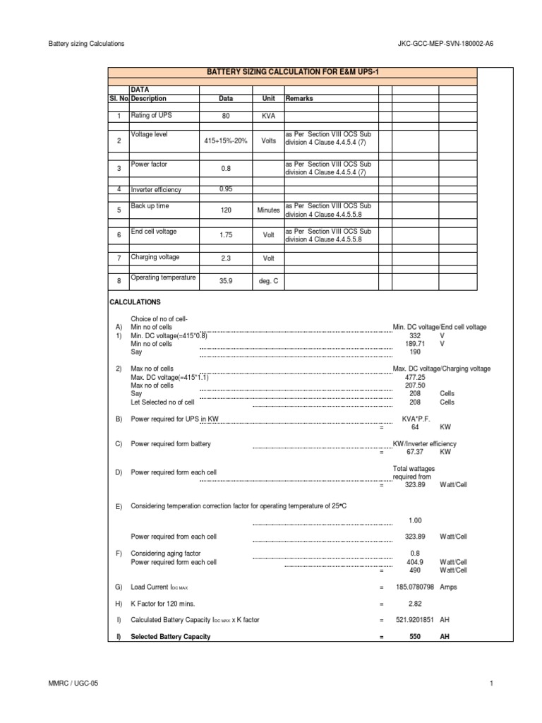 Battery Calculations. | PDF | Voltage | Power Inverter