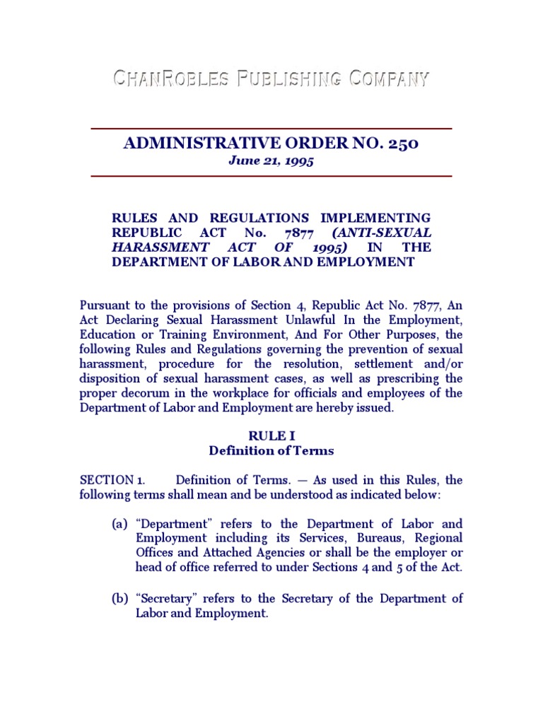 Ra 7877 Irr | PDF | Sexual Harassment | Complaint