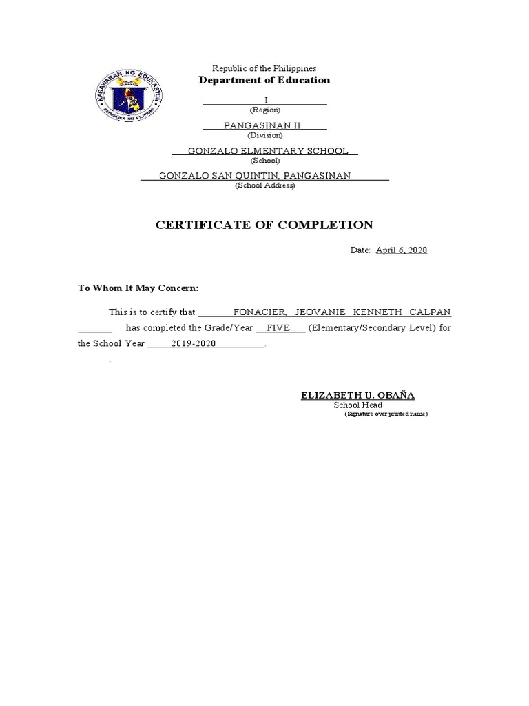 Enrolment Certificate Template | PDF