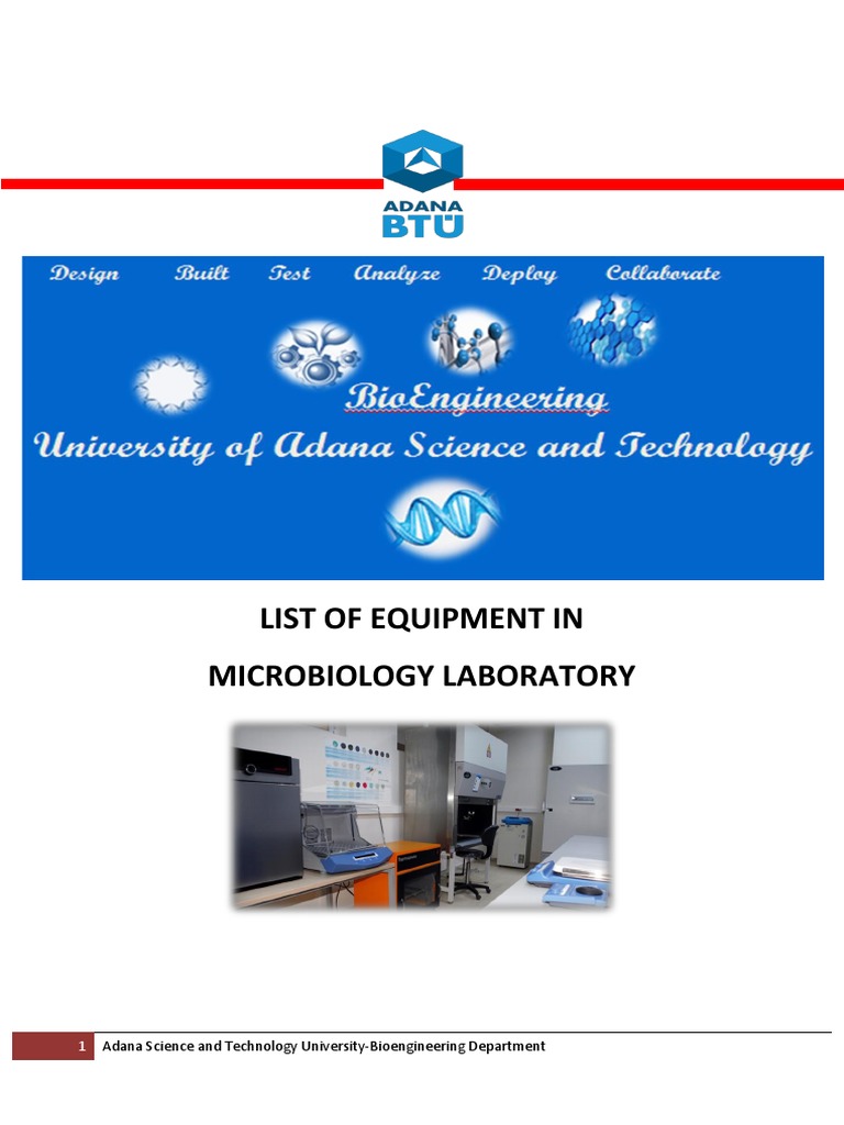Microbiology Laboratory Equipment List | PDF | Microscopy | Staining