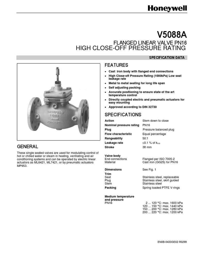 Honeywell V50 Series | PDF | Gas Technologies | Mechanical Engineering