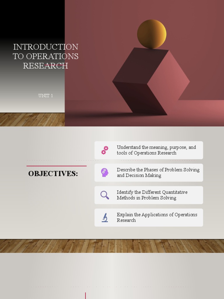 To Operations Research: Unit 1 | PDF | Quantitative Research ...