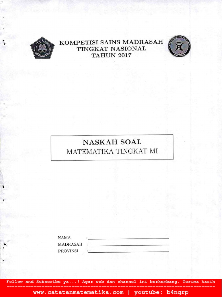 Soal KSM 2017 Matematika | PDF