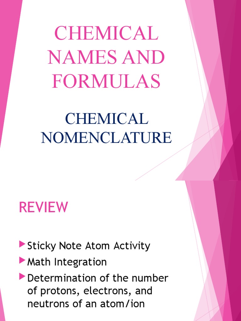 Chemical Nomenclature: An Introduction to the Basics of Naming and ...
