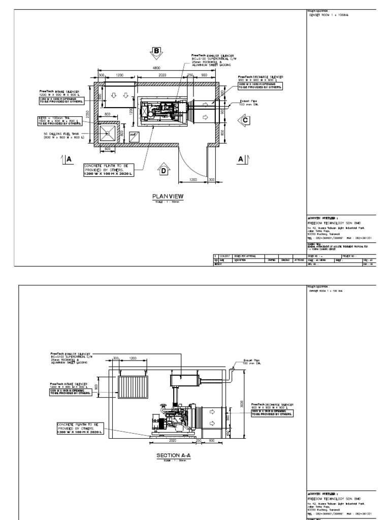 GENSET ROOM 1 X 100 KVA | PDF | Engines | Engine Technology