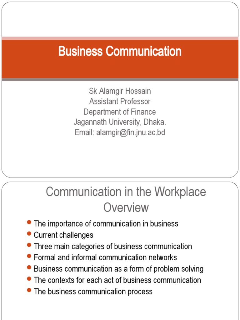 Importance of Communication in Work Place | PDF | Communication | Computer Network