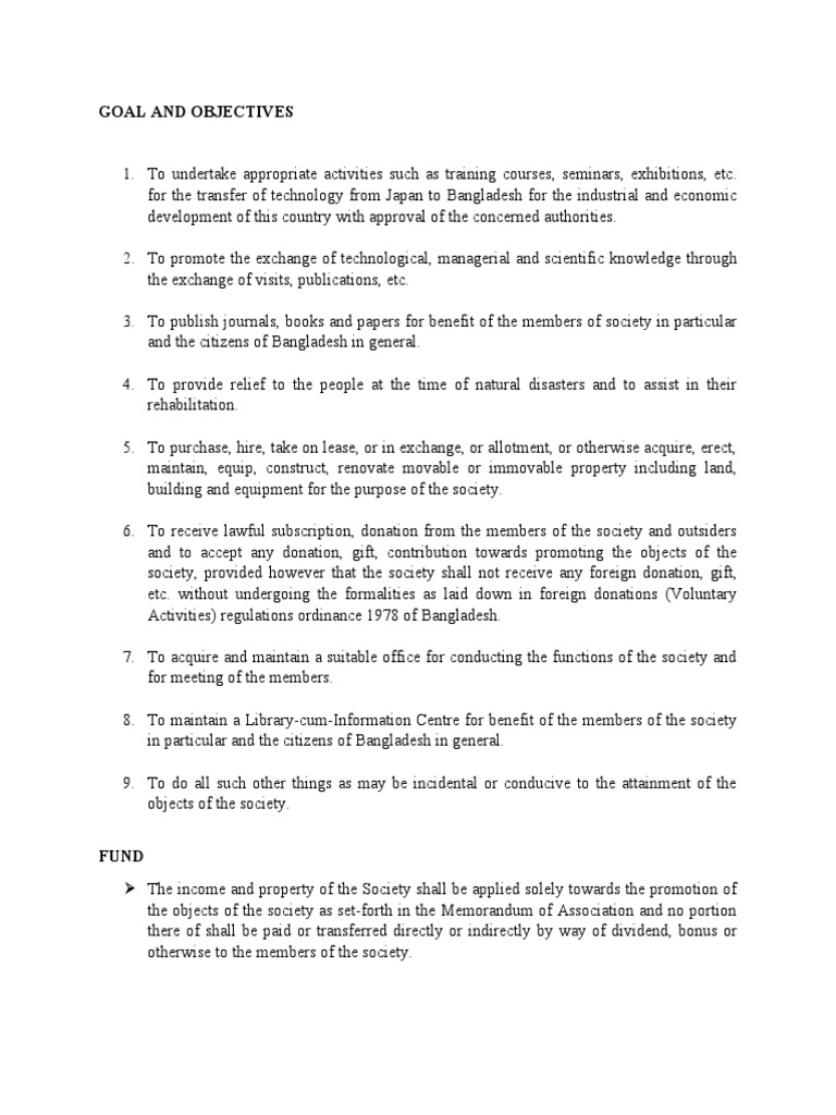 Goal and Objectives | PDF | Committee | Property