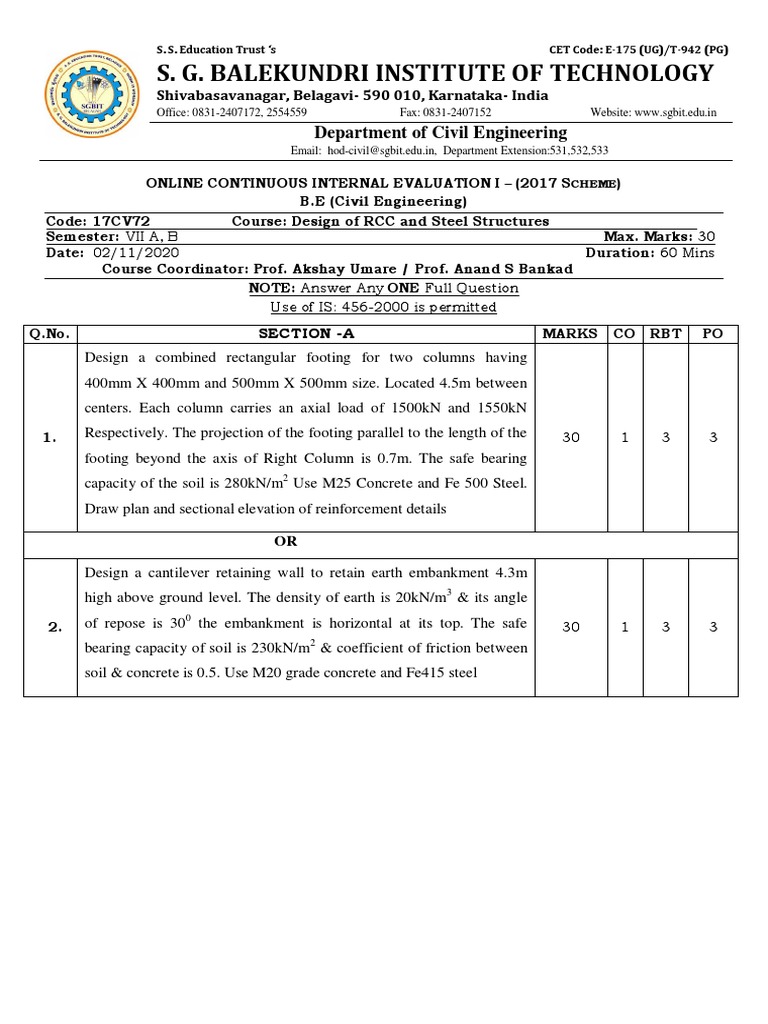 1st IA QP 2020 | PDF