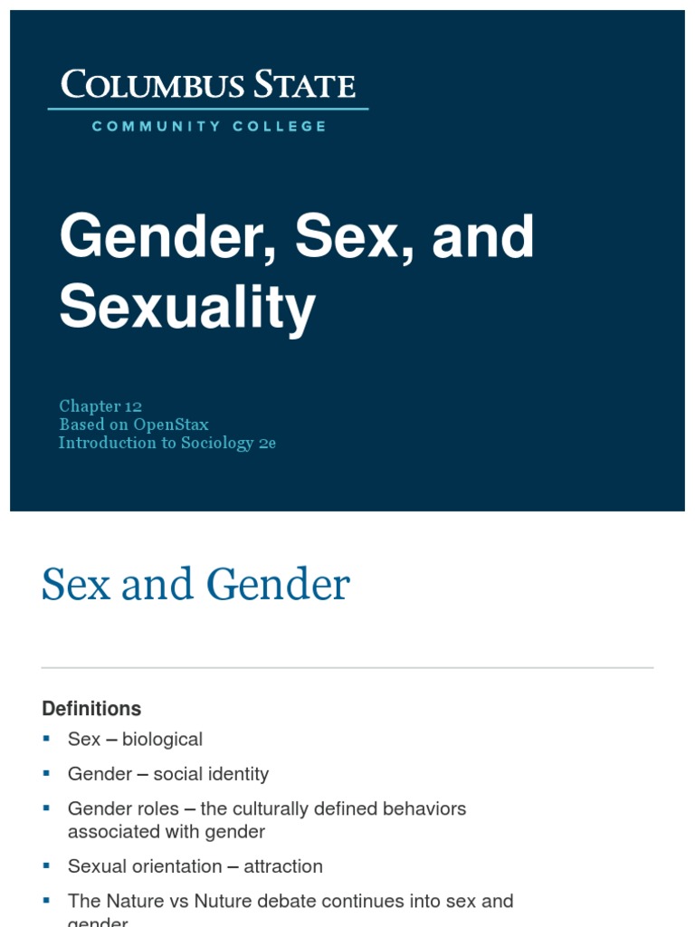 Gender, Sex, and Sexuality: Based On Openstax Introduction To Sociology ...