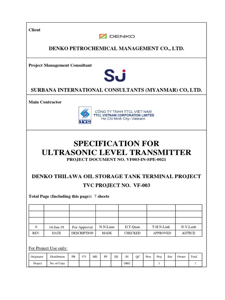 Ultrasonic Level Transmitter Datasheet Rev.0 | PDF | Electronics ...