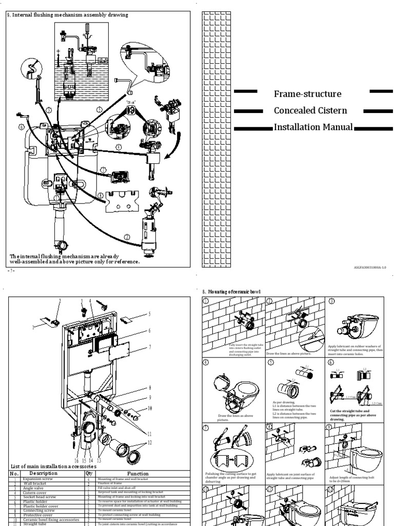 Frame-Structure Concealed Cistern Installation Manual: Internal ...