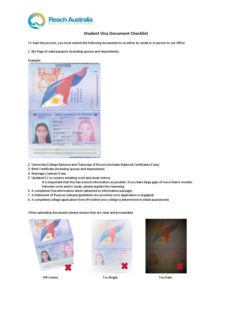 Student Visa Document Checklist | PDF
