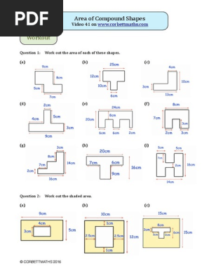 Area Of Compound Shapes Worksheet Pdf