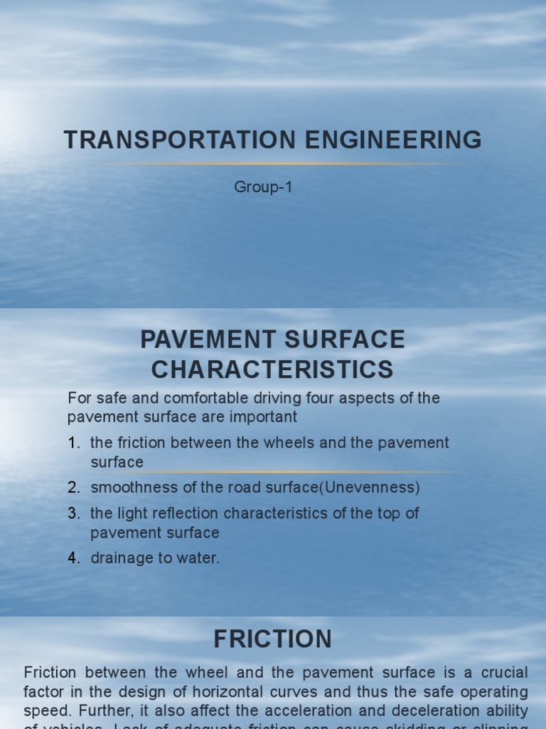 Transportation Engineering | PDF | Friction | Road