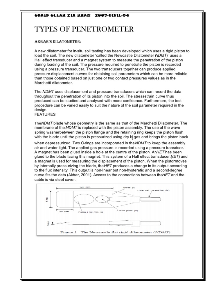 Types of Penetrometer | PDF | Earth Sciences | Solid Mechanics