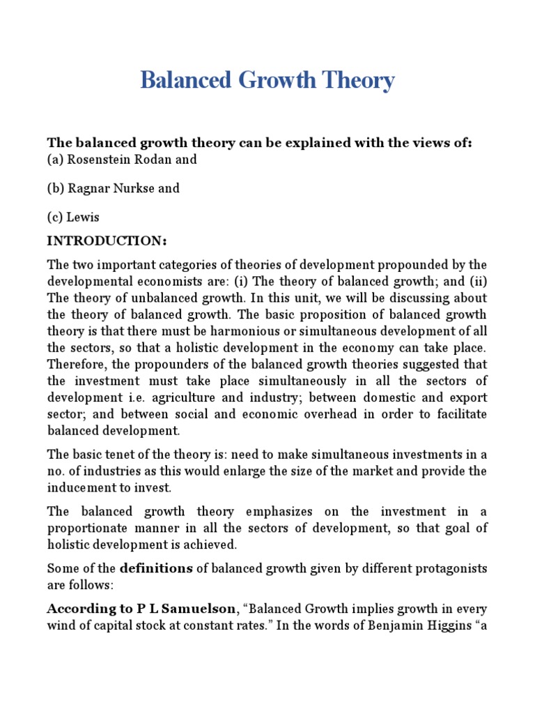 Balanced Growth Theory | PDF | Economic Growth | Macroeconomics
