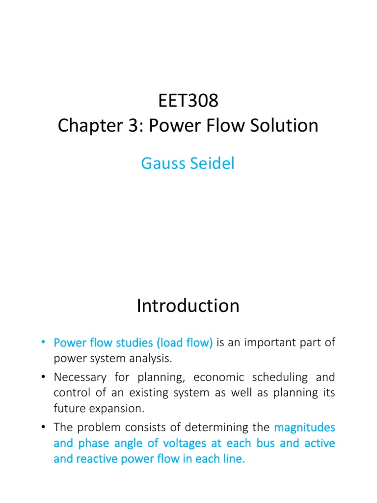 Chapter 3-1.power Flow Solution-Gauss Seidel | PDF | Physics ...
