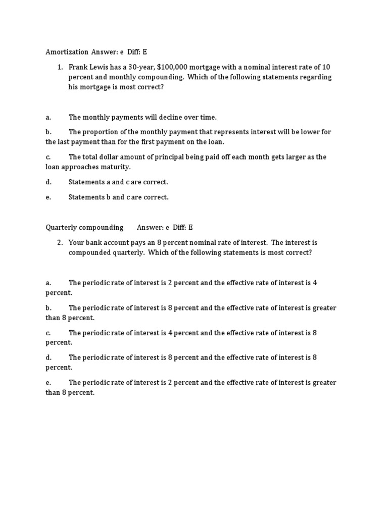 TVOM Theory Quiz | PDF | Present Value | Interest