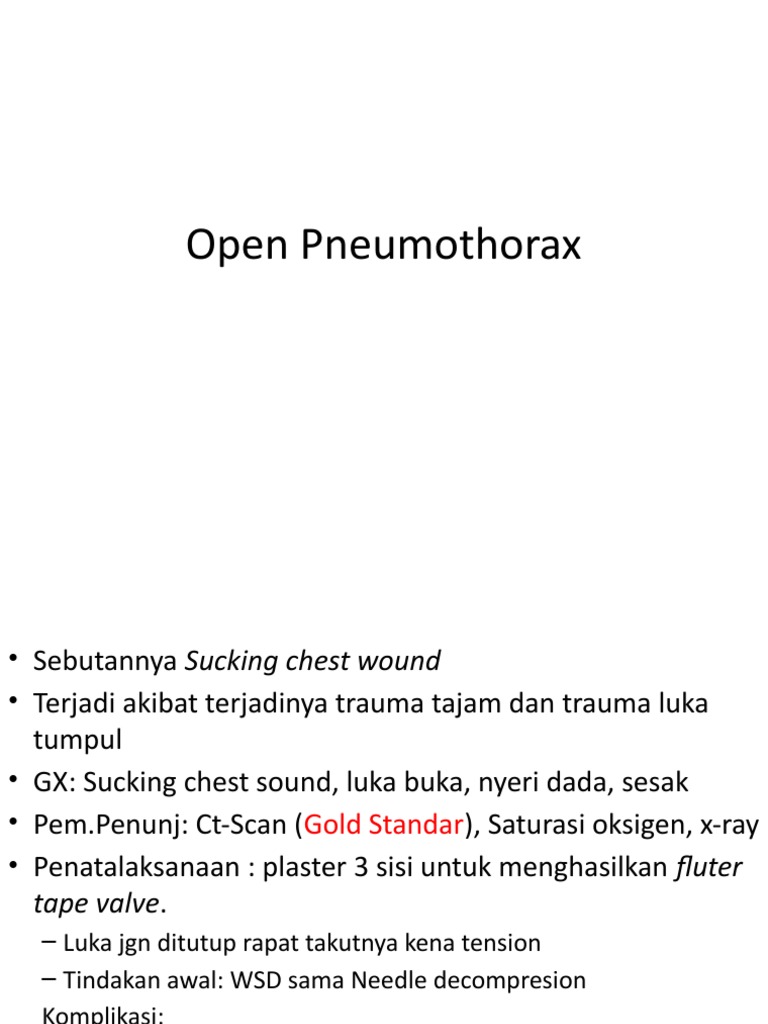Open Pneumothorax | PDF