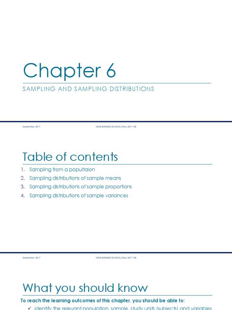 Chapter 1 SAMPLING AND SAMPLING DISTRIBUTIONS PDF | PDF | Mean | Probability Distribution