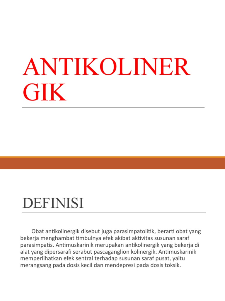 Antikolinergik 1 | PDF