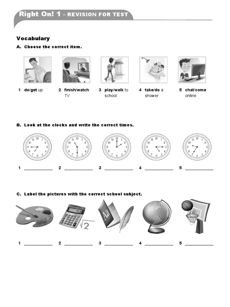 07 Right On 1 - Test 3A - Mod 3 | PDF | Linguistics | Grammar