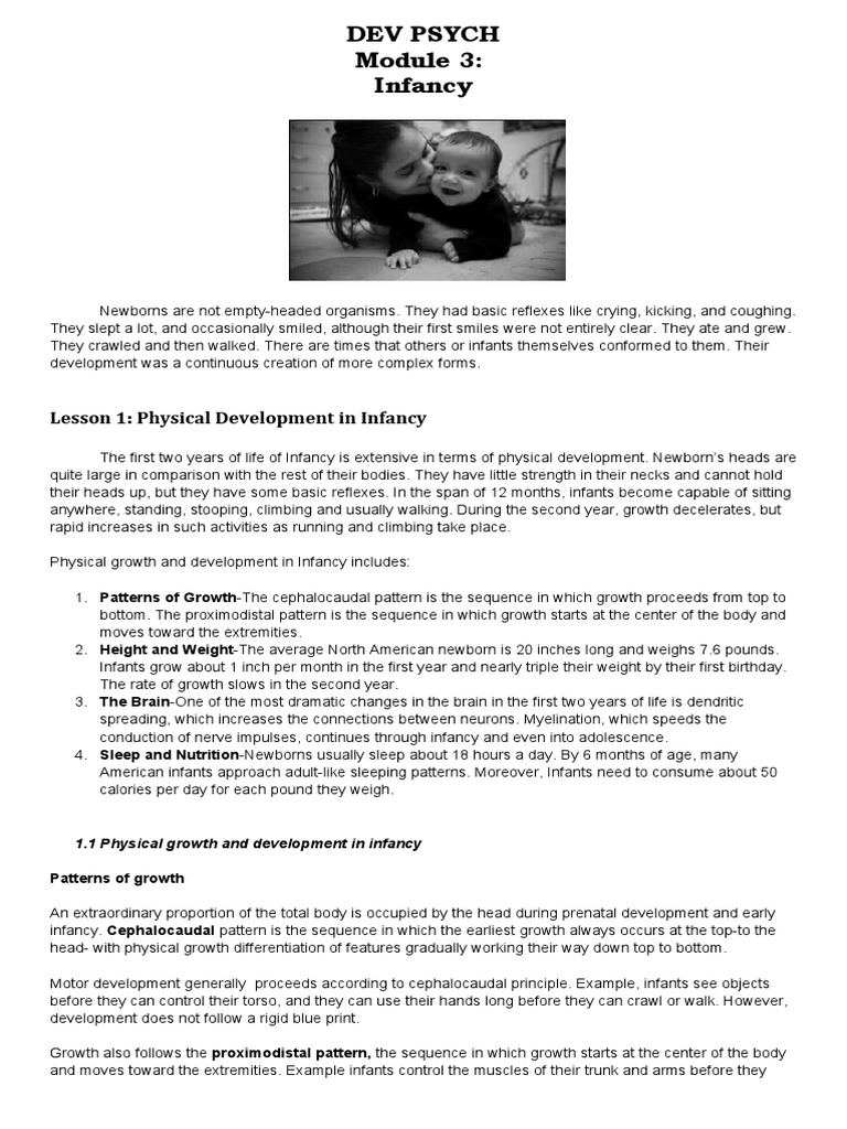 Dev Psych - Module 3 | PDF | Cognitive Development | Infants