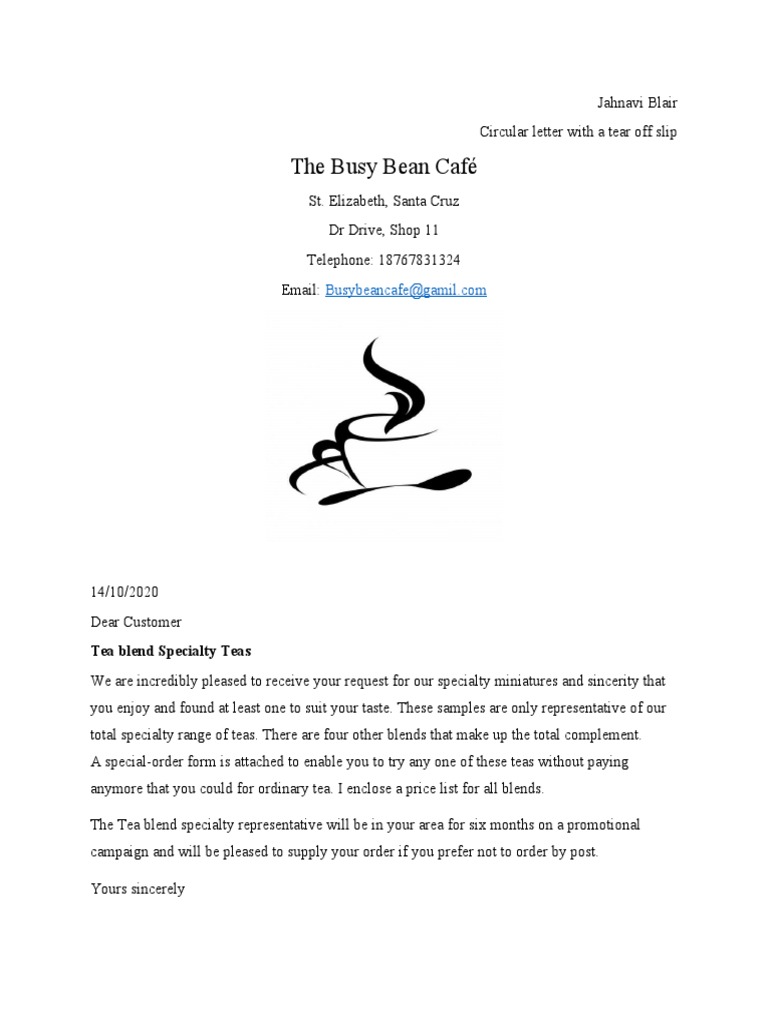 Circular Letter with Tear-Off Slip | PDF