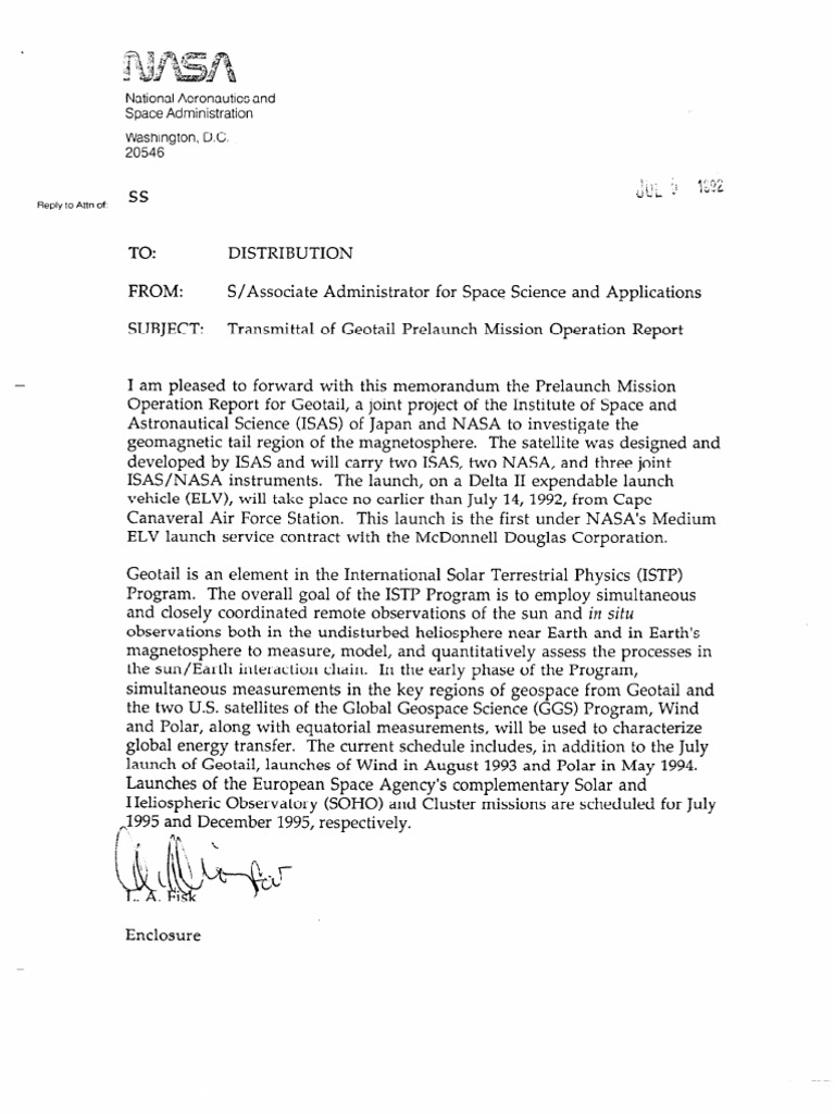 Geotail Prelaunch Mission Operation Report | PDF | Magnetosphere | Nasa ...