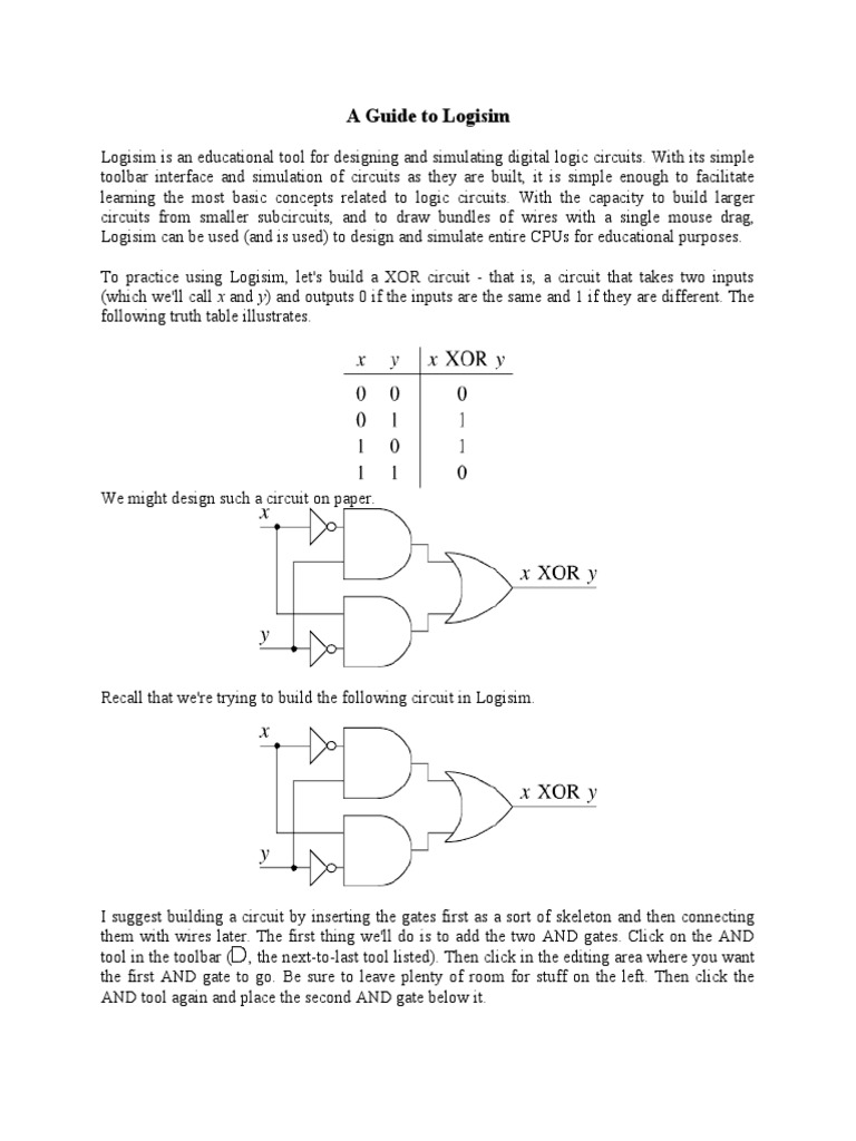 Logisim Guide | PDF | Menu (Computing) | Computing