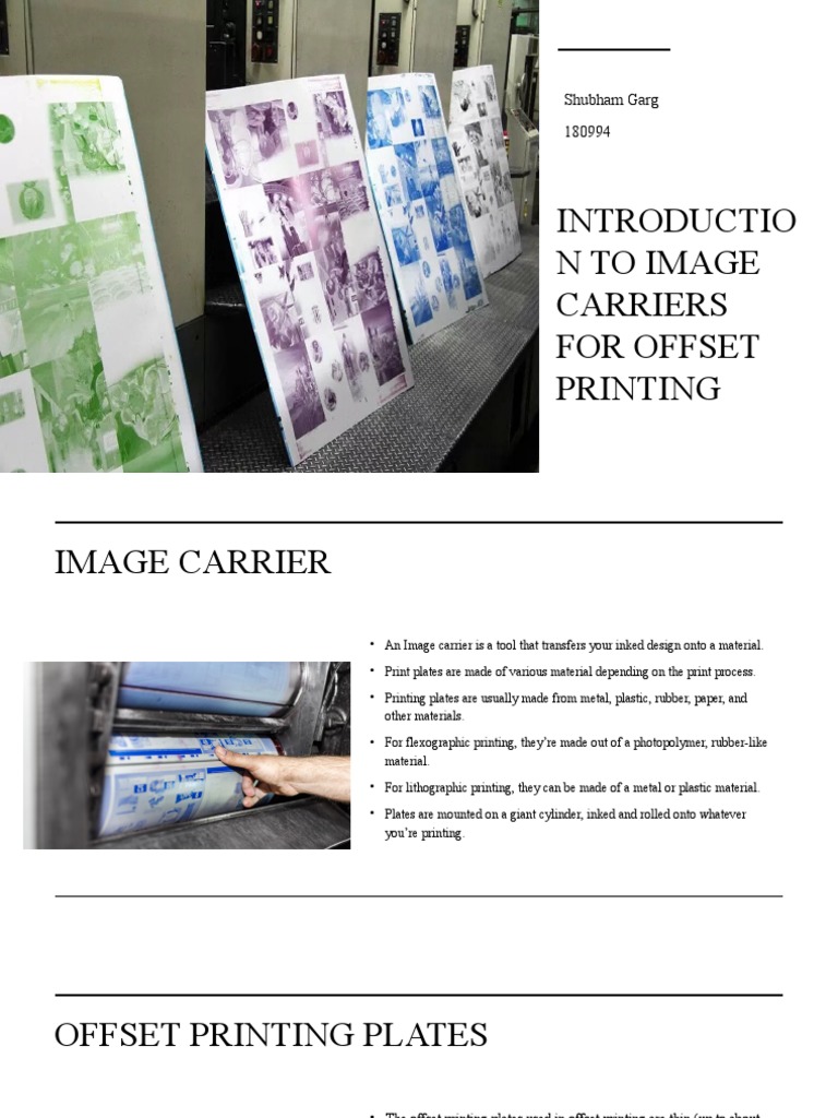 Introduction To Image Carriers For Offset Printing | PDF | Lithography ...