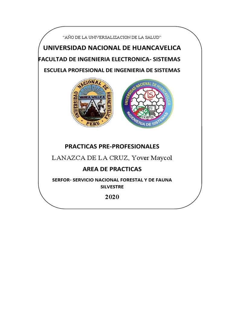 Caratula Serfor Practica Preprofesional | PDF