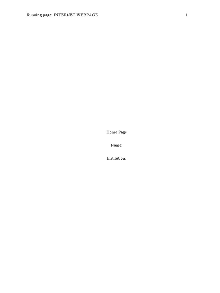 Running Page: Internet Webpage 1 | PDF | Web Browser | World Wide Web