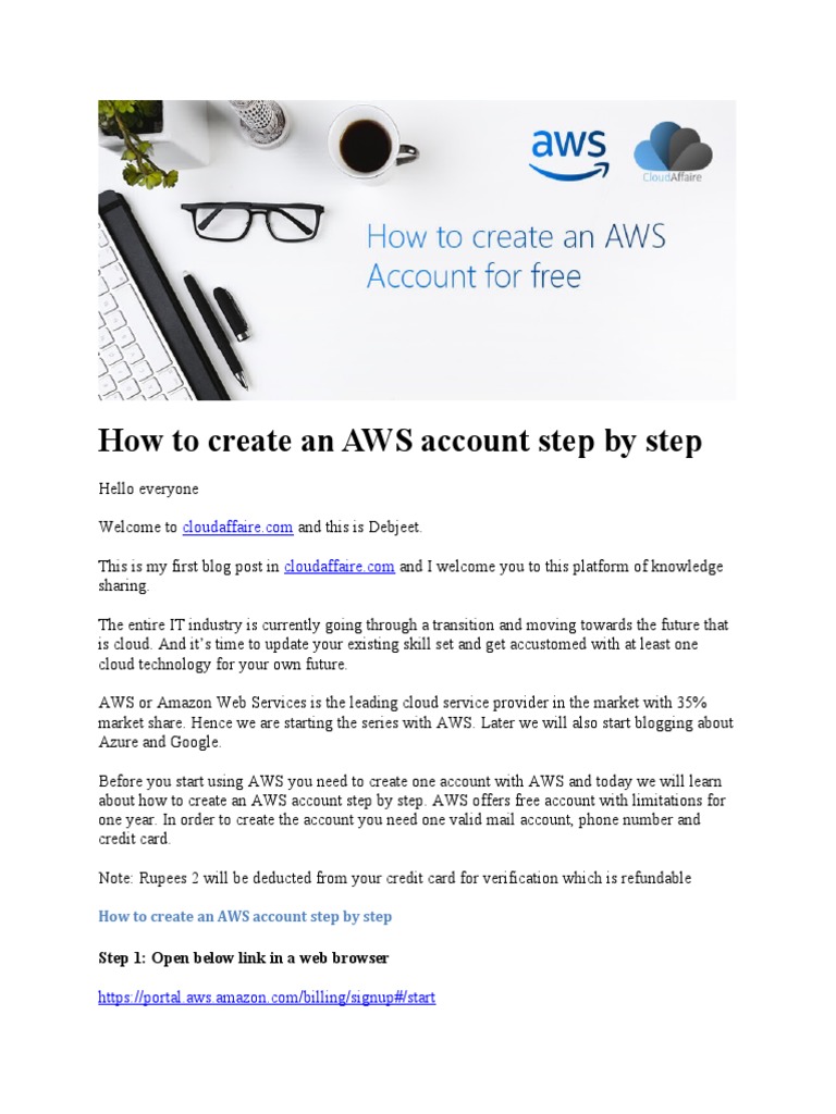 A Step-by-Step Guide to Creating an AWS Account | PDF