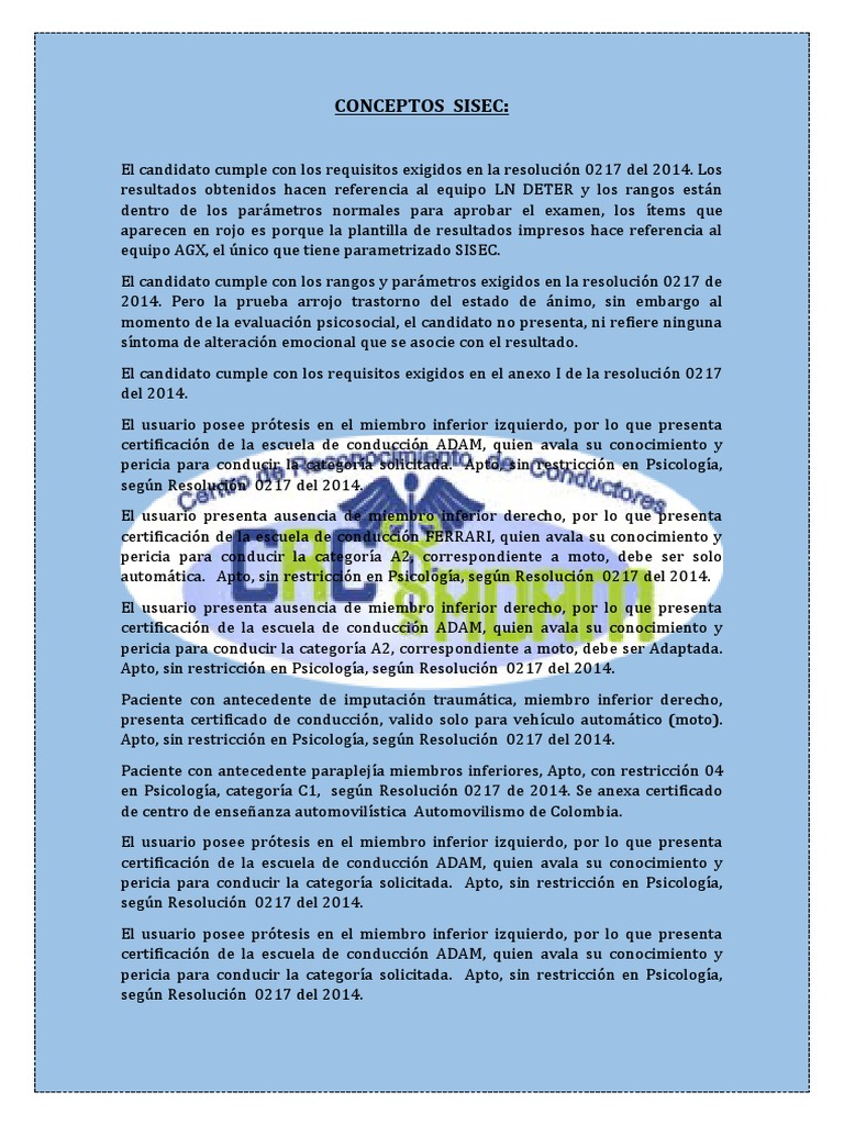 Respuesta Norma para Sisec y Laboral | PDF | Salud mental | Medicina