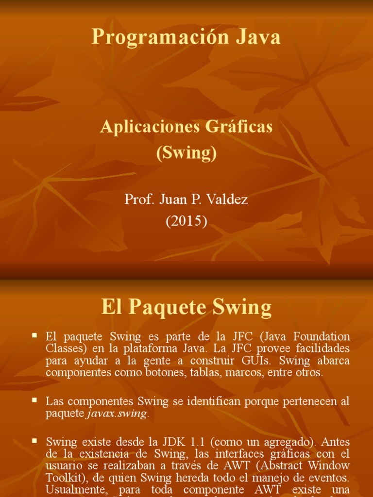 Presentacion Java Xviii Pdf Java Lenguaje De Programación Ventana Informática