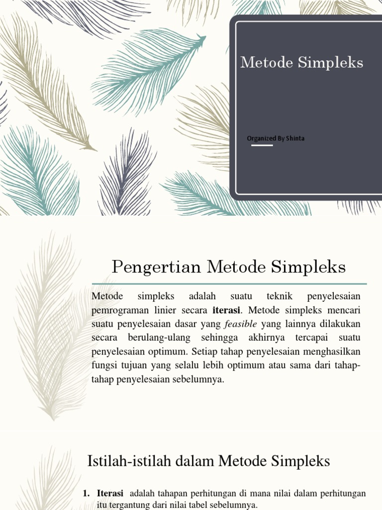 Metode Simpleks PDF | PDF