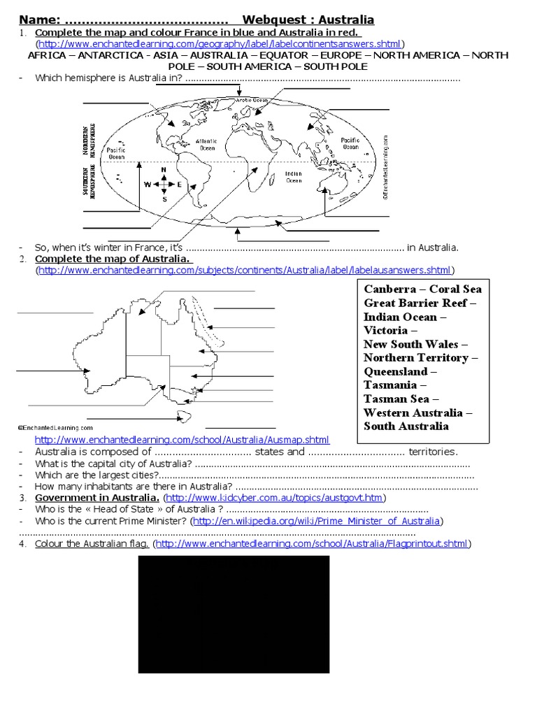 Webquest Australia | PDF | Australia | Geography