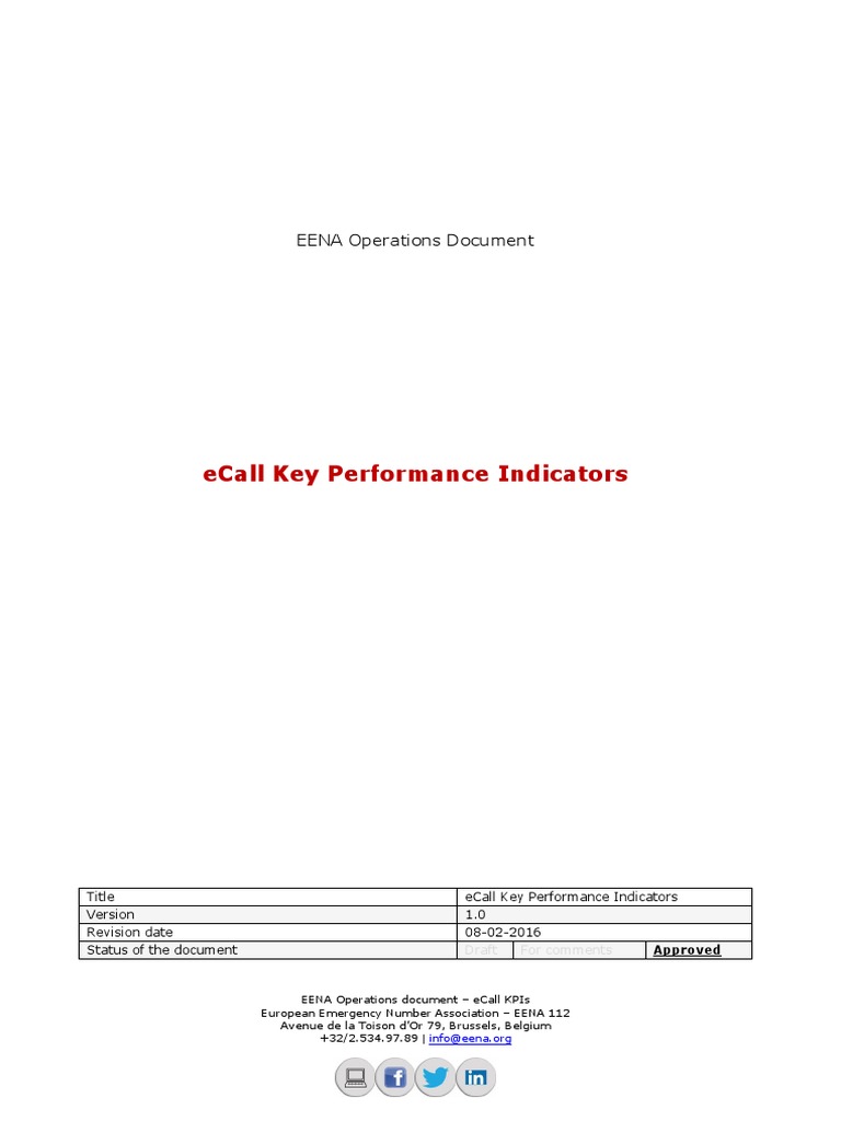 Ecall Key Performance Indicators | PDF | Performance Indicator | 3 Gpp